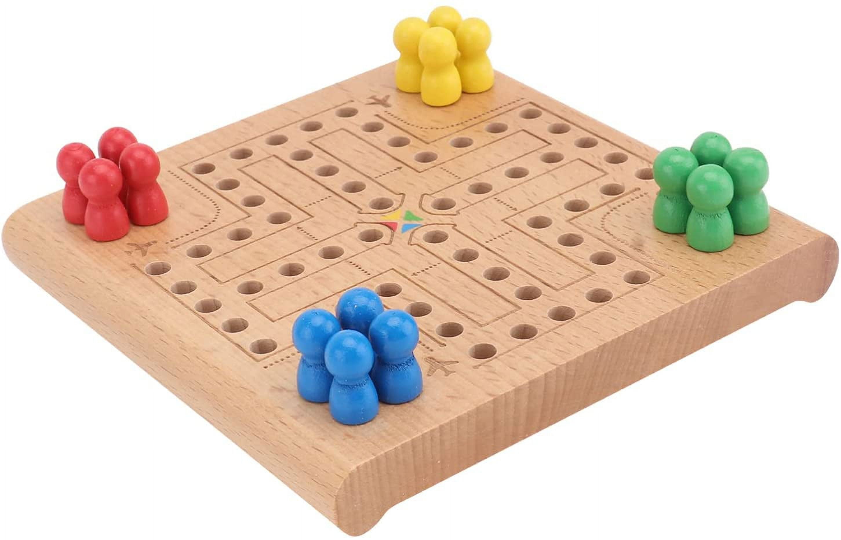 Classic Puzzle Toys - Wooden Checkers Traditional Strategy Board Game ...