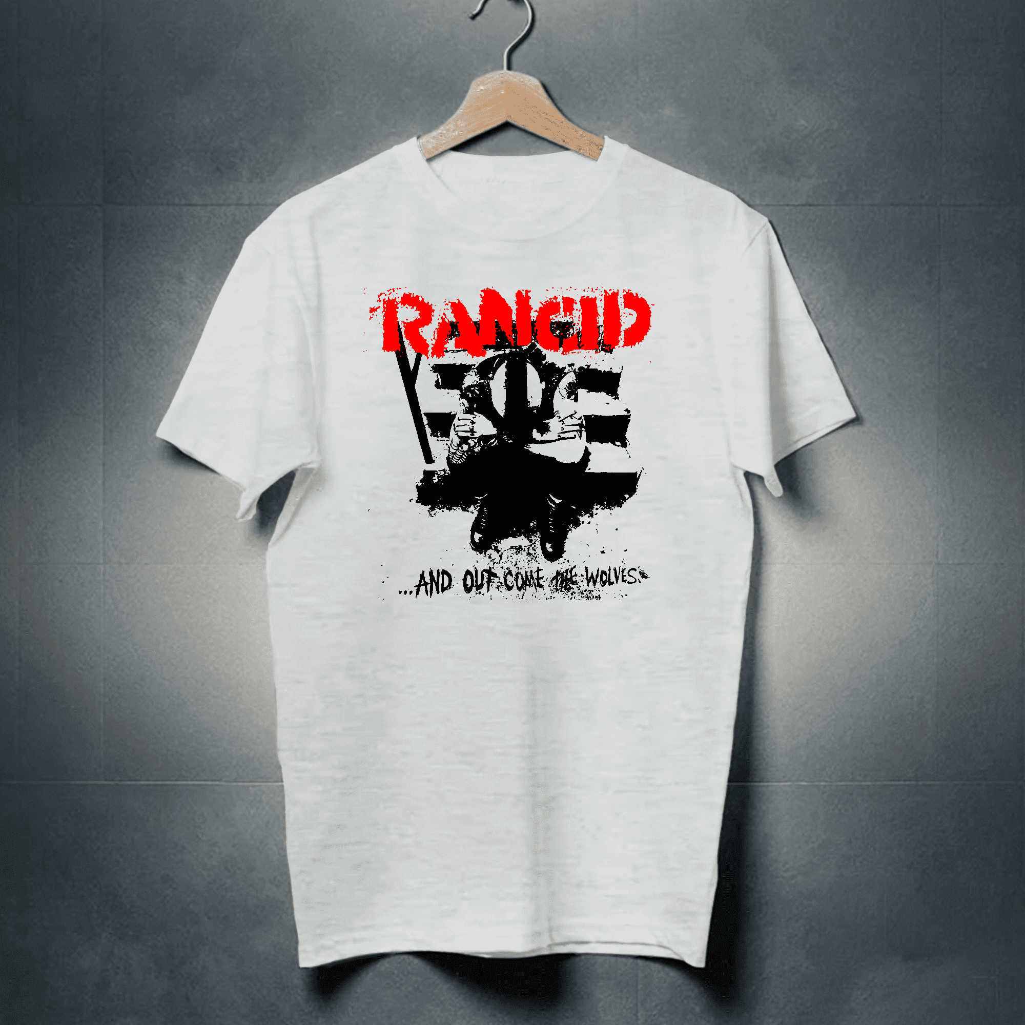 Classic RANCID T-shirt Punk Rock Tee Men's 100% Cotton White Unisex T ...
