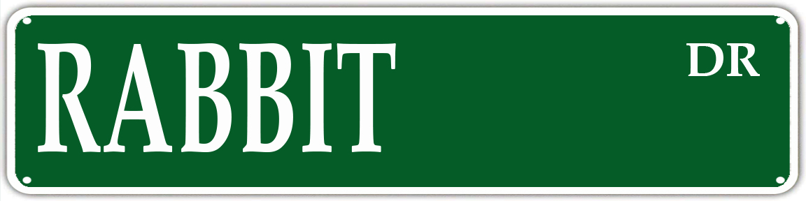 Classic Rabbit Dr Street Sign,Metal Road Sign For Indoor/Outdoor Home ...