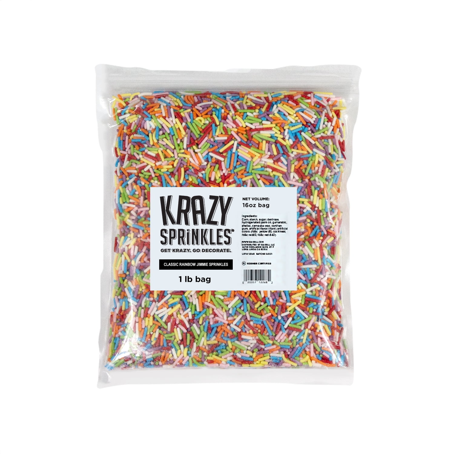 Classic Rainbow Jimmies Sprinkles (1 pound) Candy Decor for Cakes, Ice ...