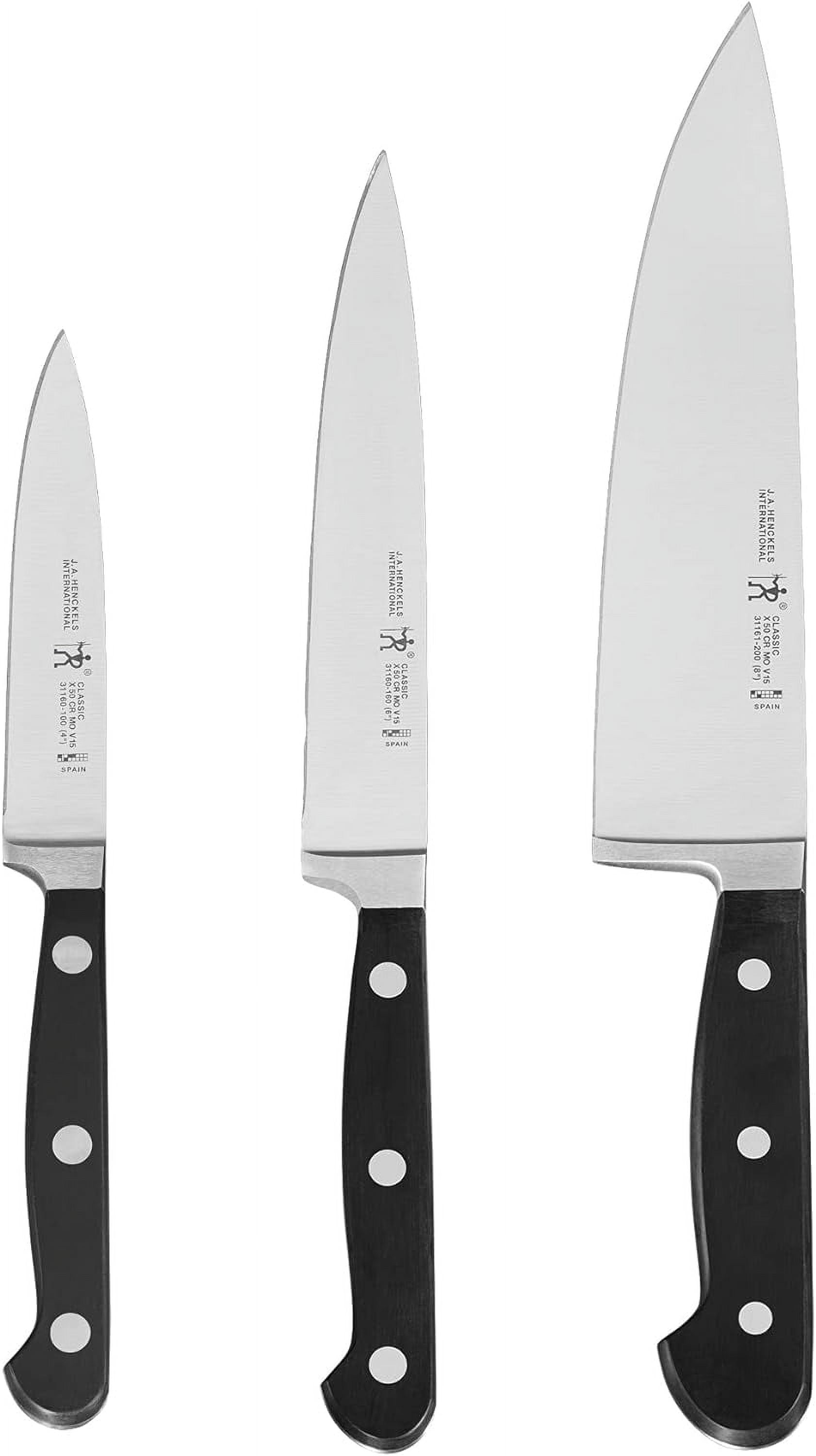 Classic Razor-Sharp 3-Piece Kitchen Knife Set Chef Knife Paring Knife ...