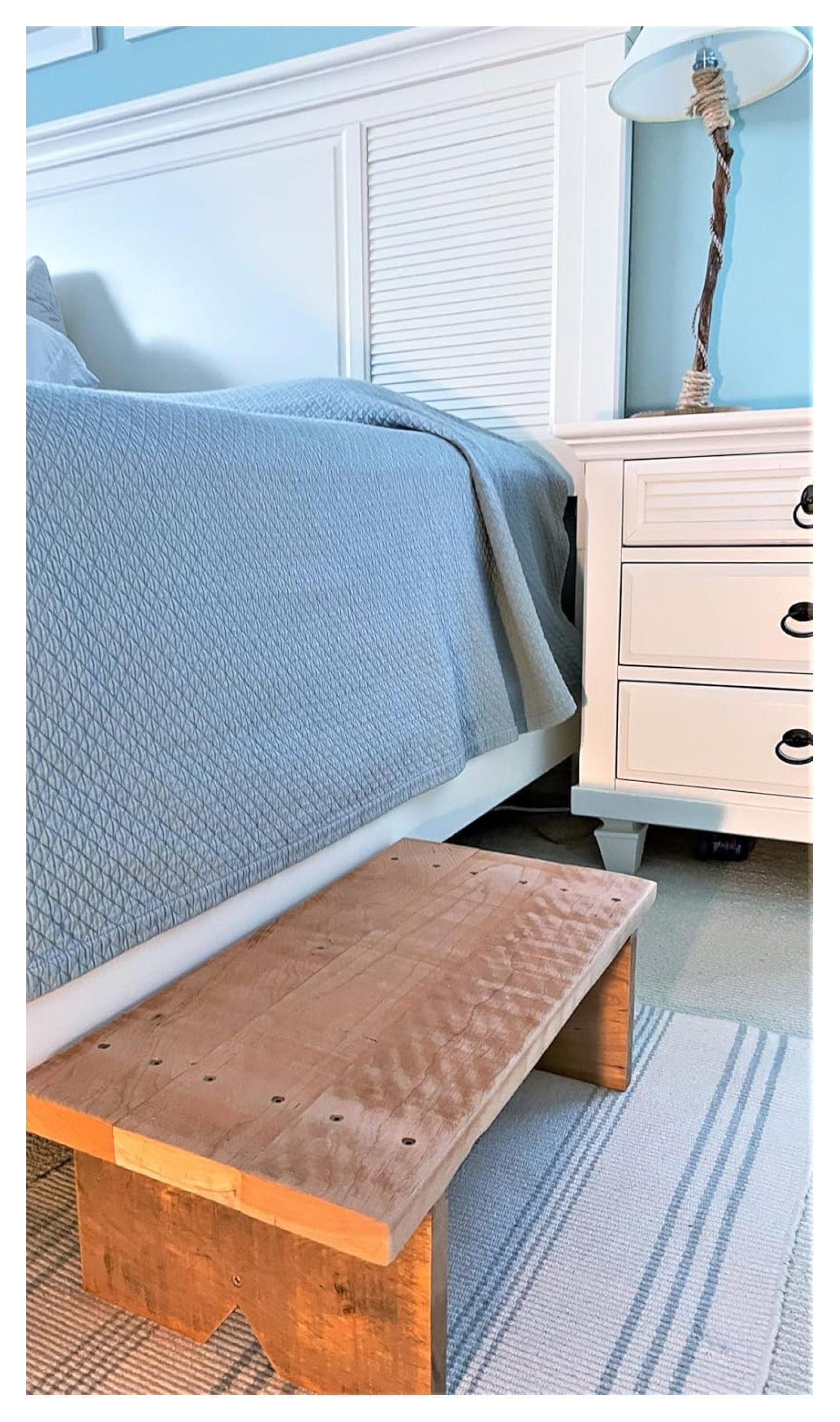Classic Reclaimed Wood Step Sitting Stool Footstool Deck Patio Door ...