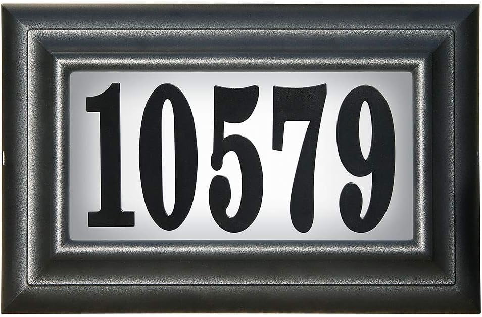 Classic Rectangular Plastic Lighted Address Plaque with LED Lights ...