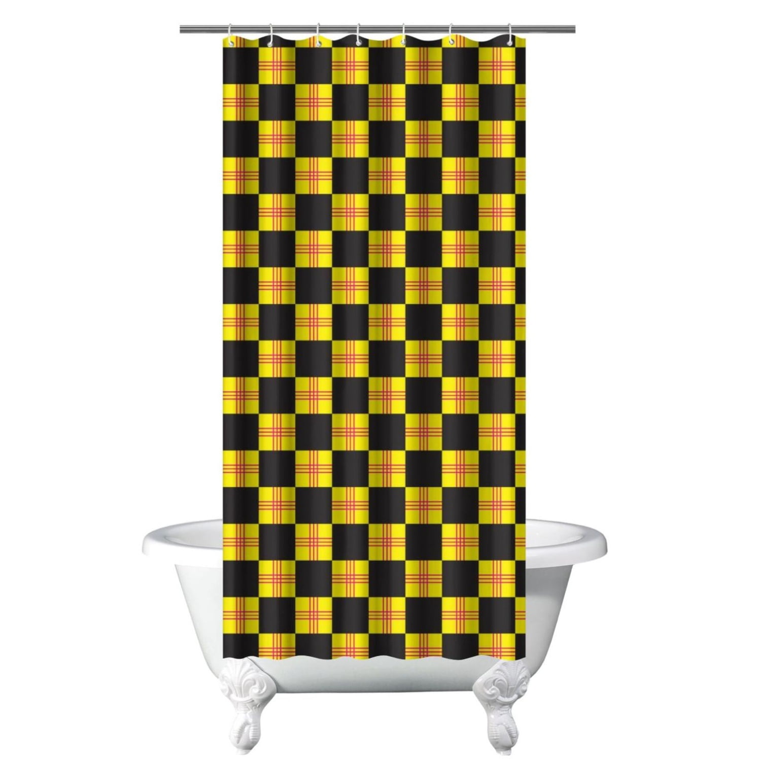 Classic Red and Black Buffalo Plaid Shower Curtain Vintage Checkered ...