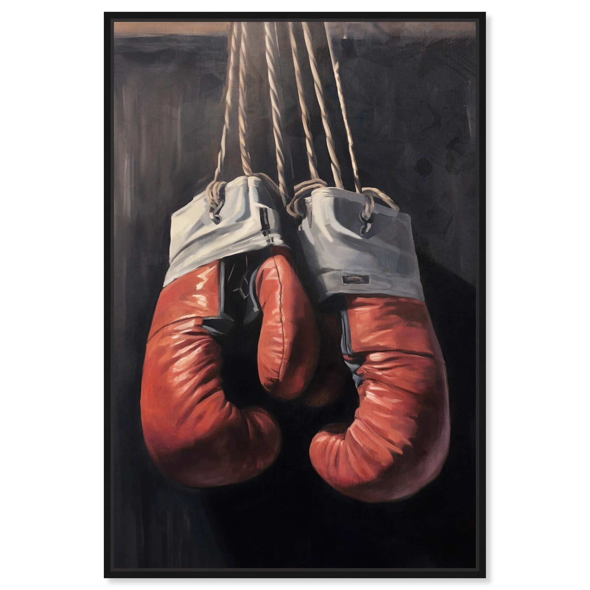 Classic Red Boxing Gloves Canvas Boxing Poster Art by Art Remedy, Black ...
