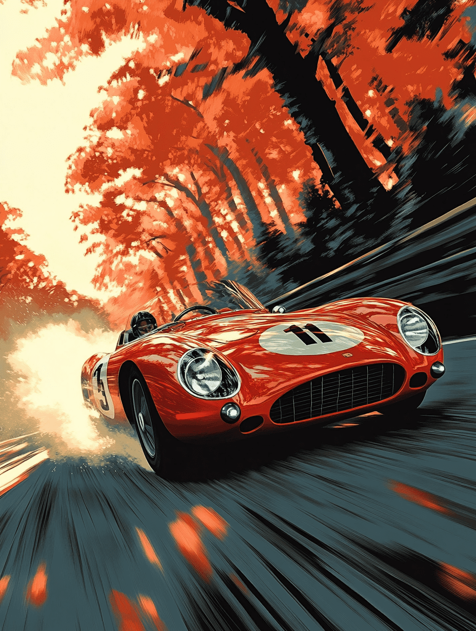 Classic Red Ferrari Race Car Canvas Print/Wall Art， Perfect for Living ...