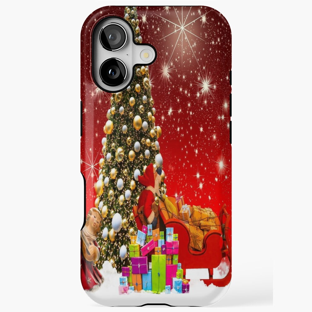 Classic Red Holiday Art Festive Cheerful Winter Design iPhone Case with ...
