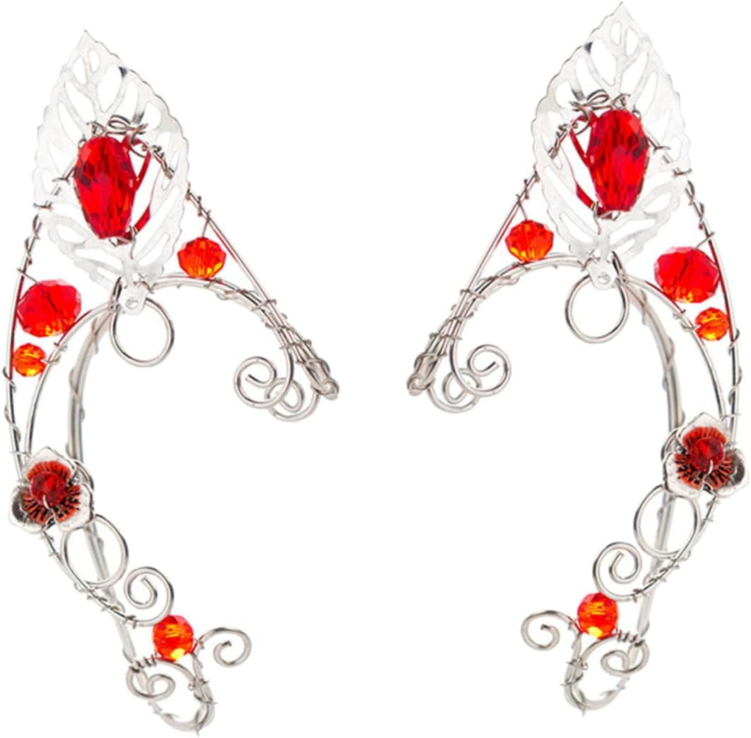 Classic Red Metal Ear for Women Non-piercing Wrap Earrings Elegant ...