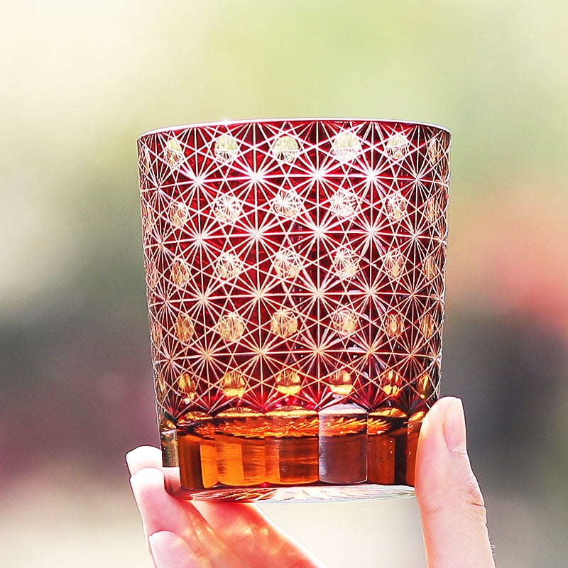 Classic Red Style Hand-Carved 250ml 8oz Drinking Glass Custom Color ...