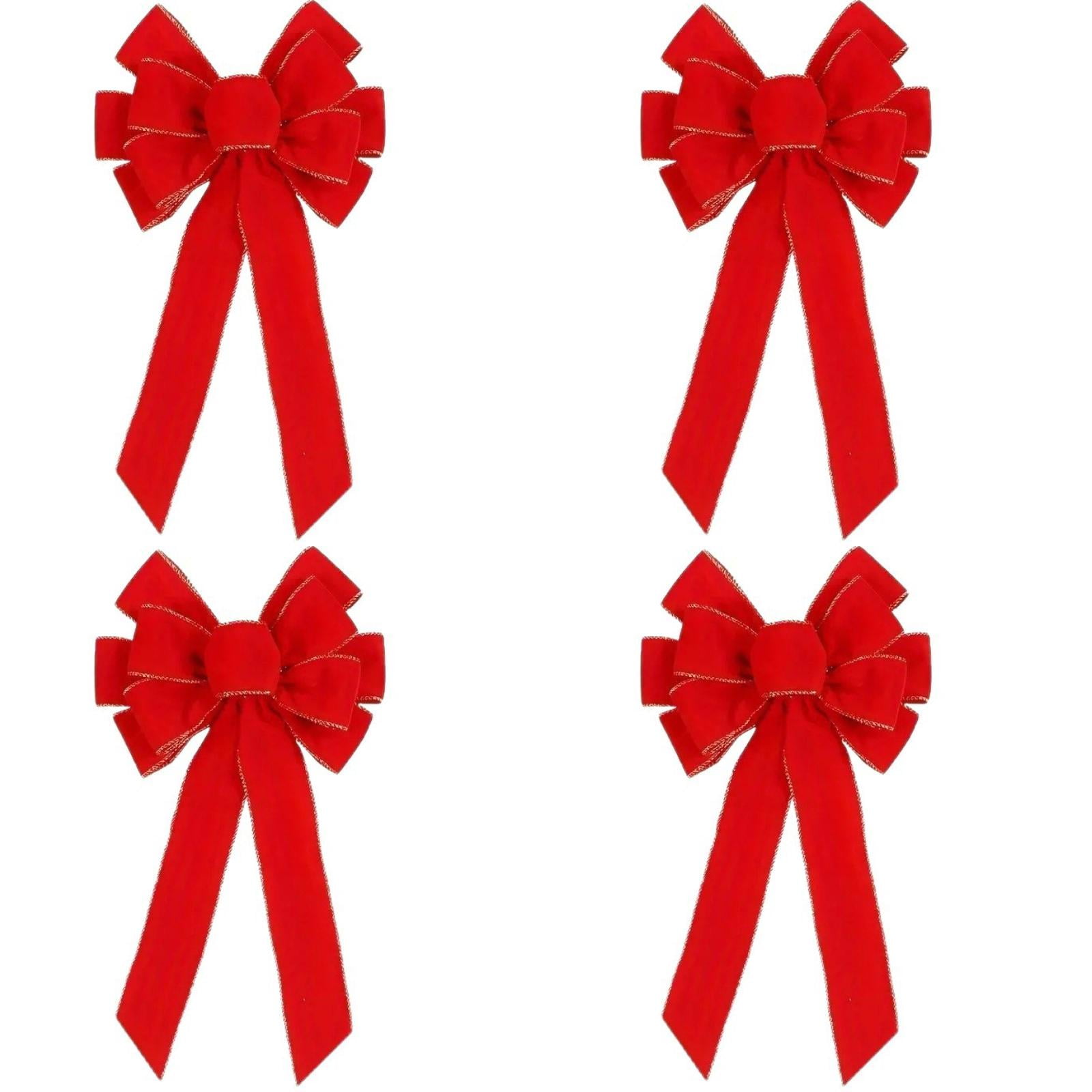 Classic Red Ten Loop Bow 4PCS - Walmart.com