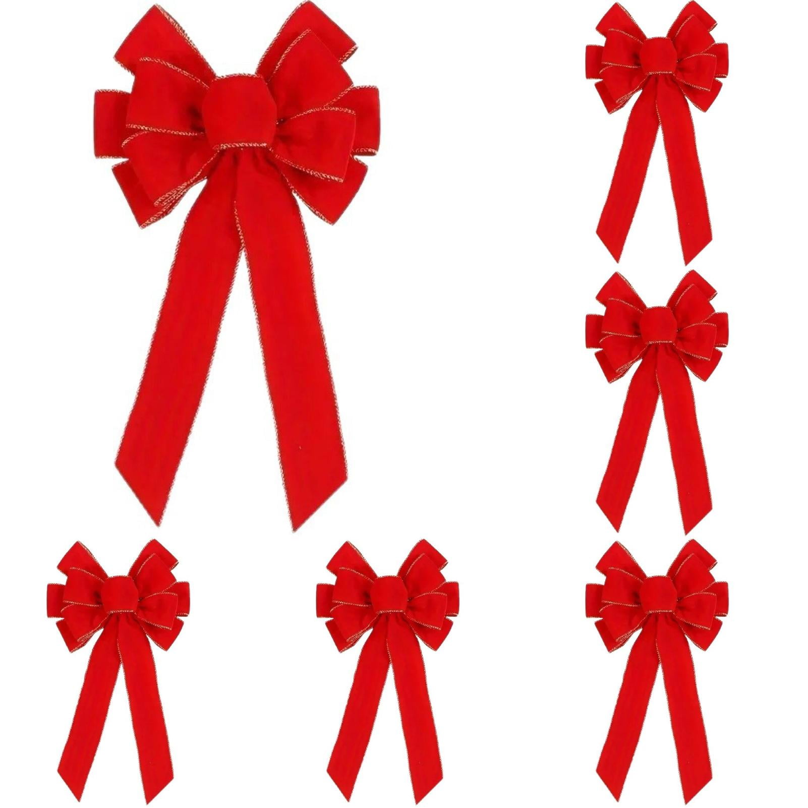 Classic Red Ten Loop Bow 6PCS - Walmart.com