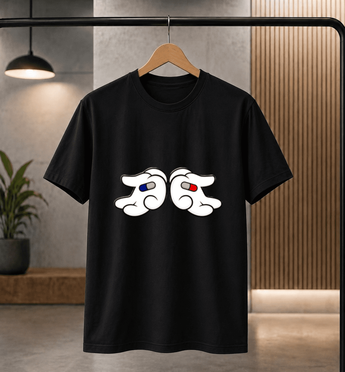 Classic Red and Blue Dual Color Block Minimalist Design Graphic Unisex ...