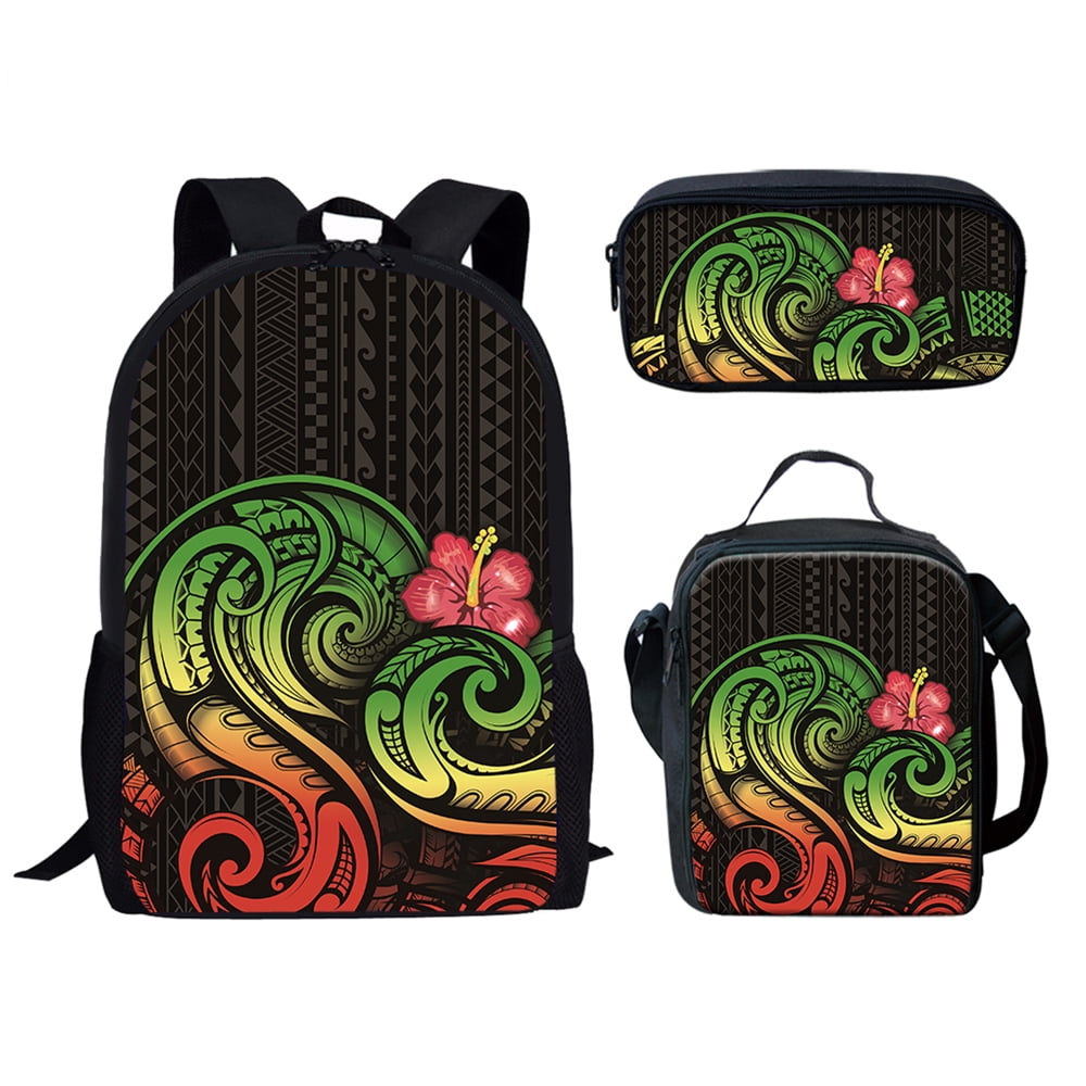 Classic Reggae Color Polynesian Hibiscus 3D Print 3pcs/Set Student Bags ...