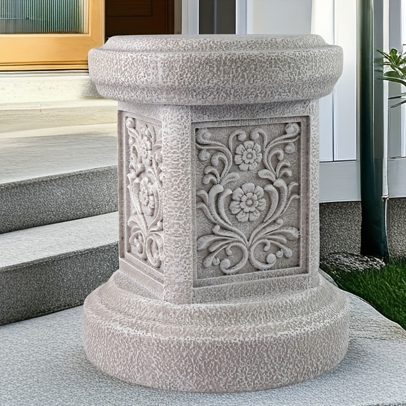 Classic Resin Pedestal Stand 11.5x11.5x12.3 Inch - Weatherproof Floral ...