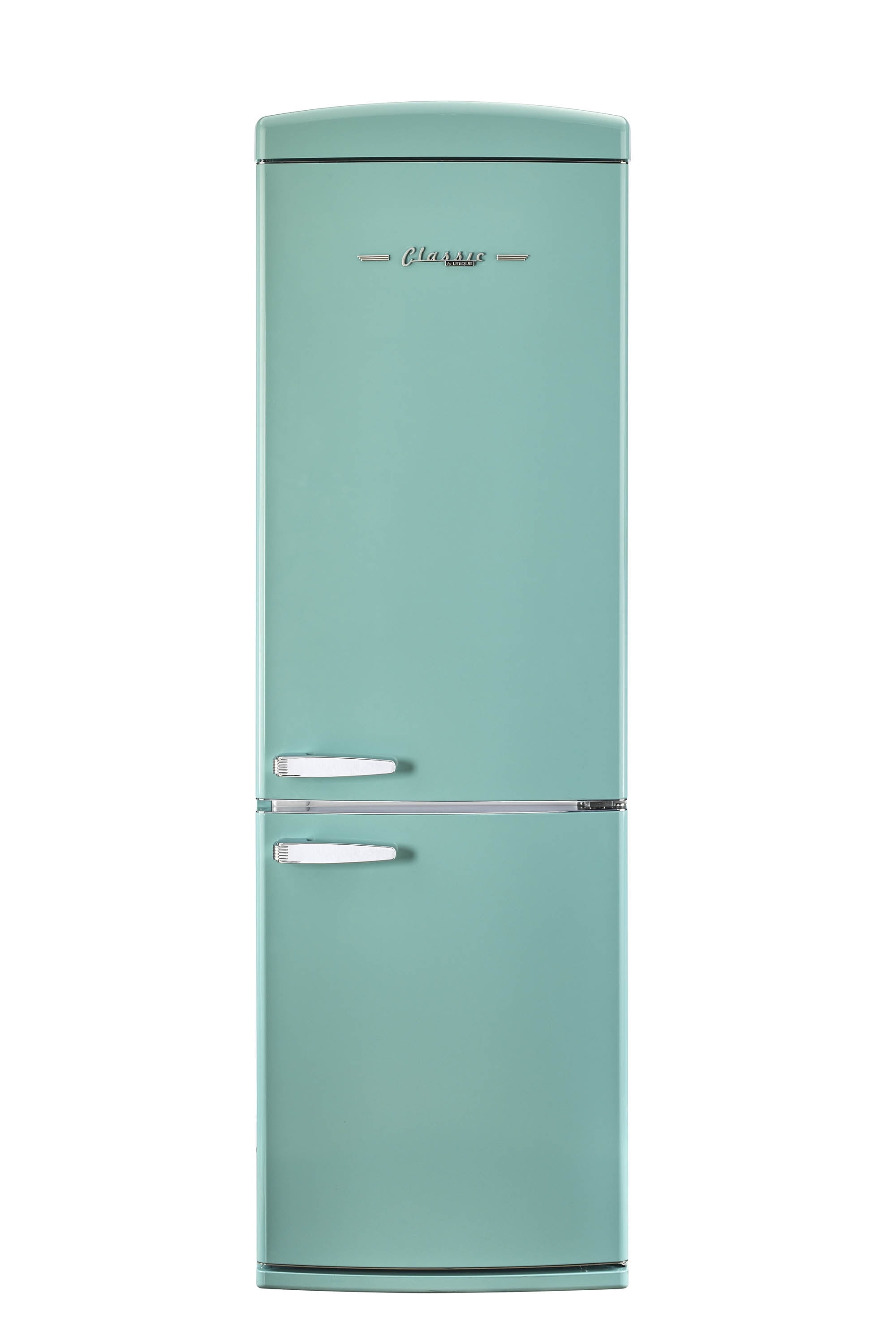 Classic Retro 24 In 12 Cu.ft. Bottom Mount Refrigerator Auto Defrost ...