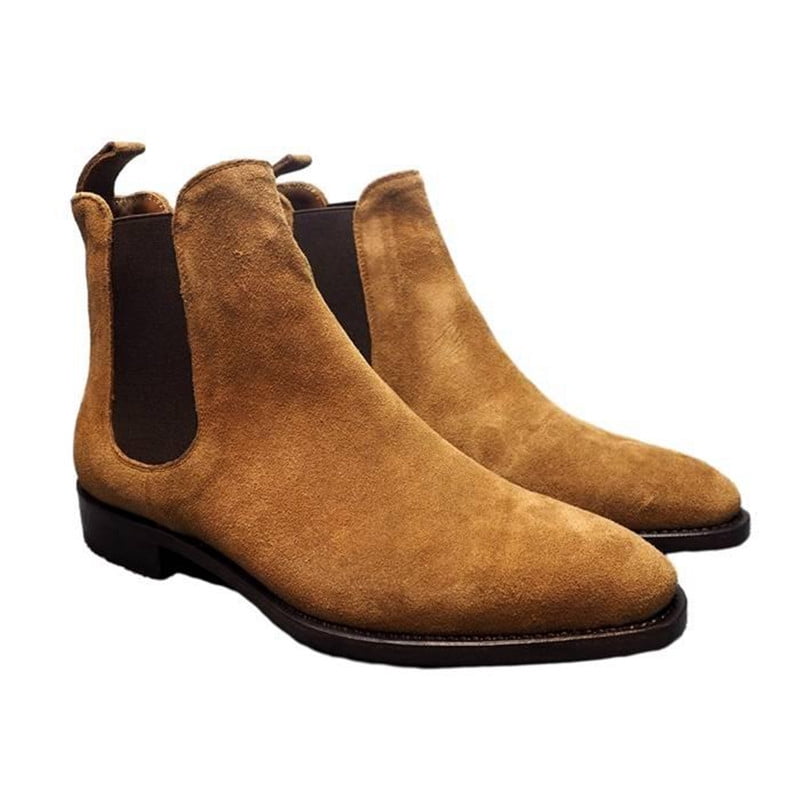 Classic Retro Chelsea Boots Slip-On Pointed Toe Cowboy Western Chukka ...