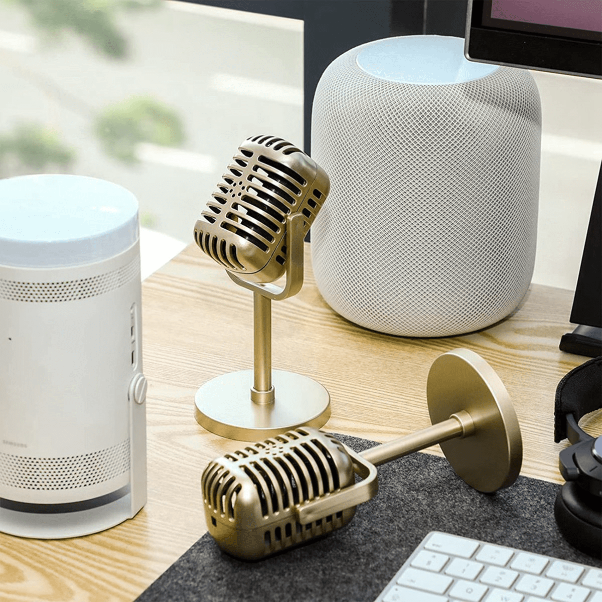 Classic Retro Dynamic Vocal Microphone Vintage Mic Universal Stand for ...