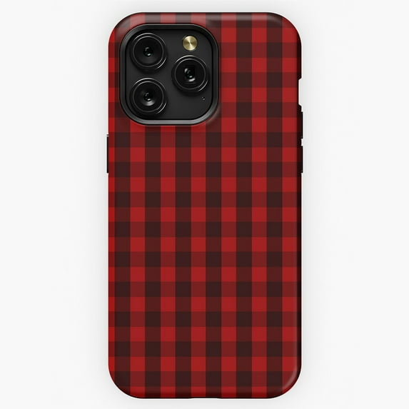 Classic Retro Plaid Red Tone Pattern Art iPhone Case 17 to 11 Pro Max ...