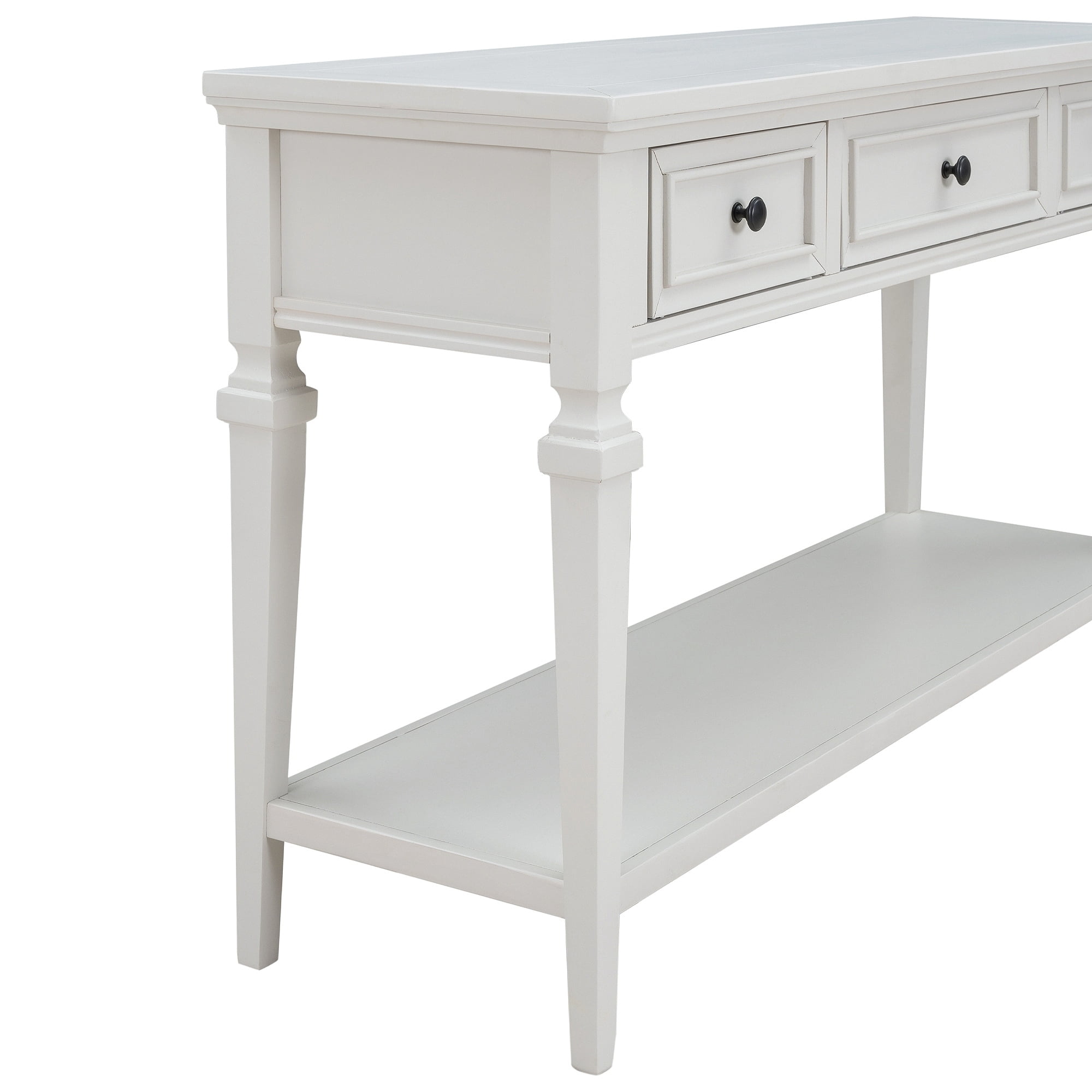 Classic Retro Style Console Table with Three Top Drawers and Open Style ...