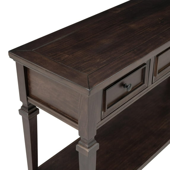 Classic Retro Style Console Table with Three Top Drawers and Open Style ...
