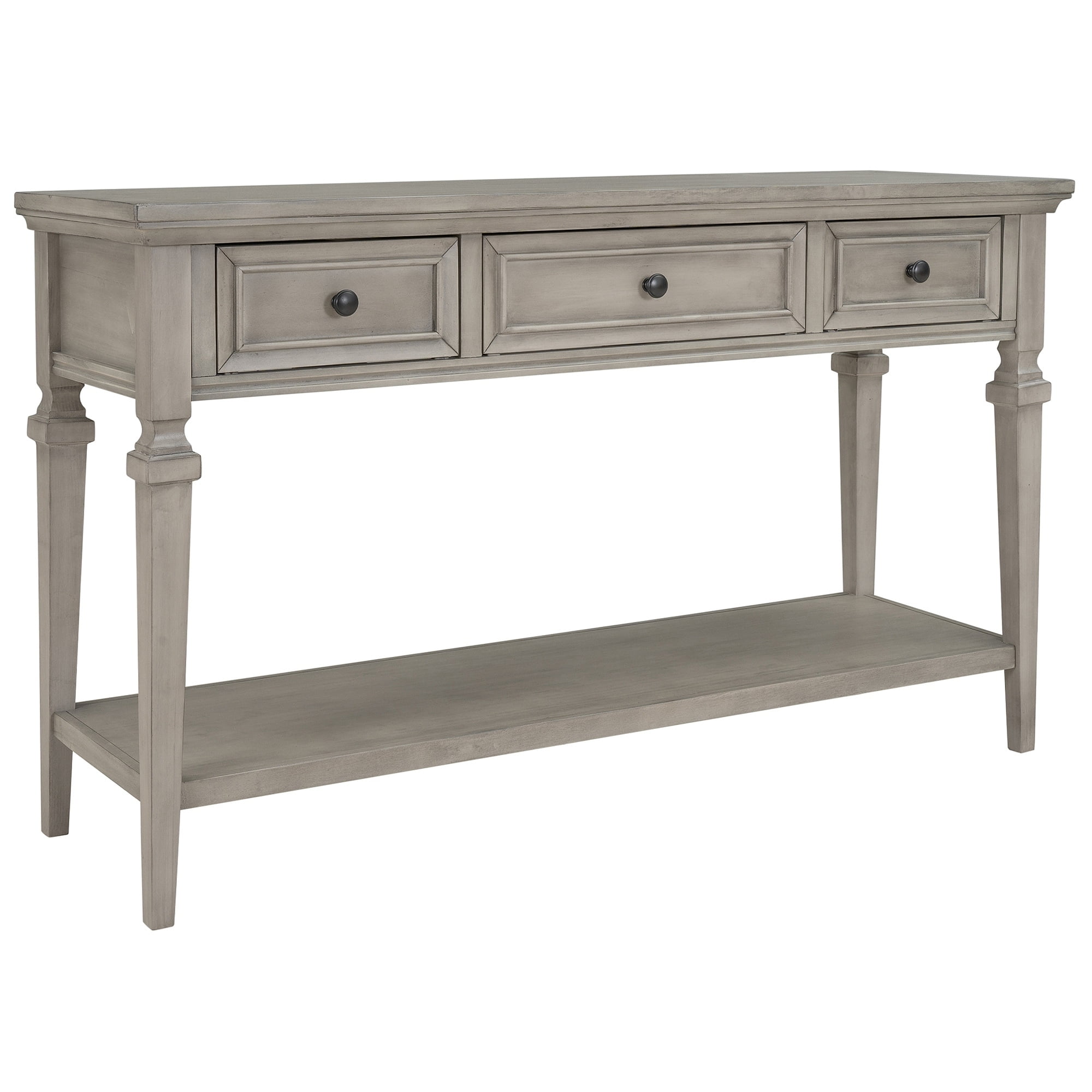 Classic Retro Style Console Table with Three Top Drawers and Open Style ...