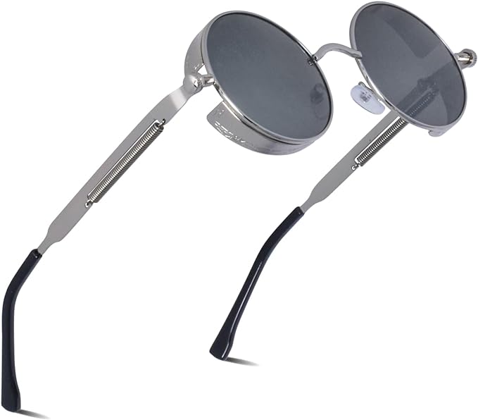 Classic Retro Sunglasses Polarized, Round Sunglasses Metal Frame UV400 ...