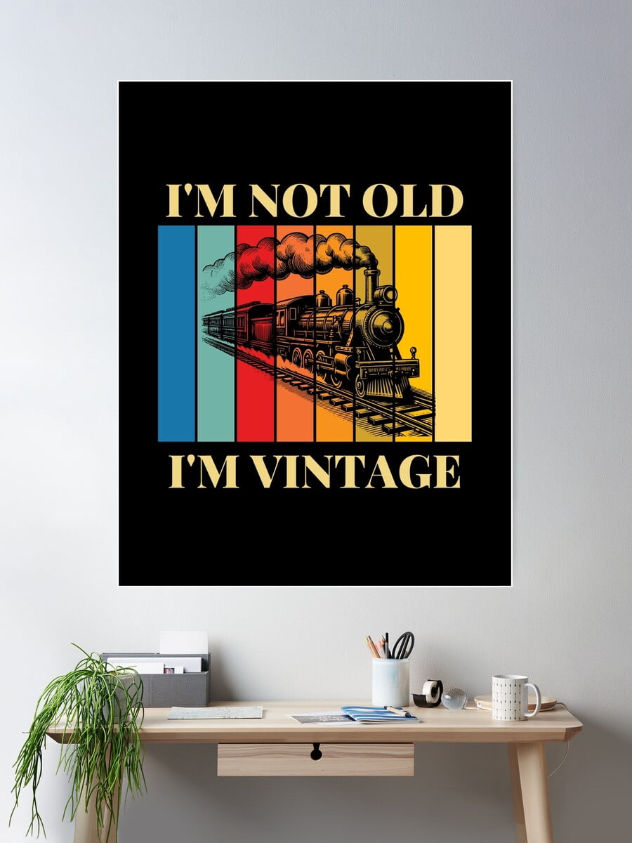Classic Retro Vintage Old Steam Train T Shirt Poster Wall Art, Modern ...