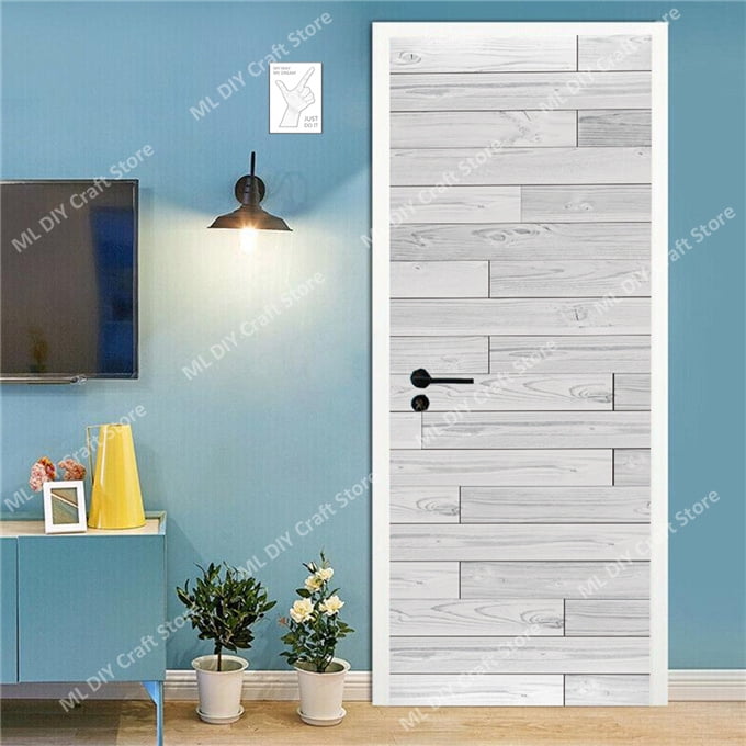 Classic Retro Wooden Door Stickers D Self-adhesive Home ration ...