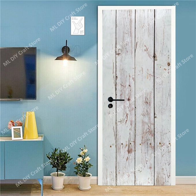 Classic Retro Wooden Door Stickers D Self-adhesive Home ration ...