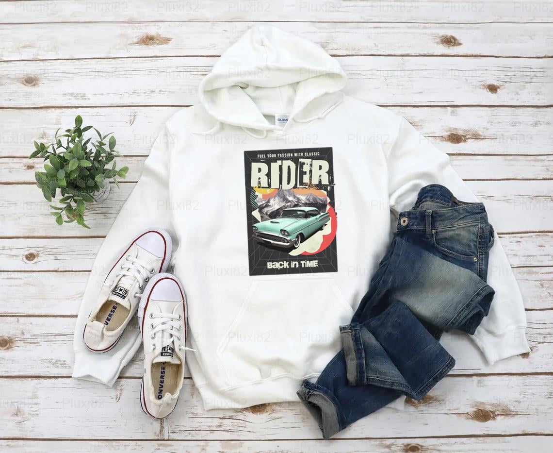 Classic Rider T-shirt, Sweatshirt, Hoodie with Bold Vintage Road Spirit ...