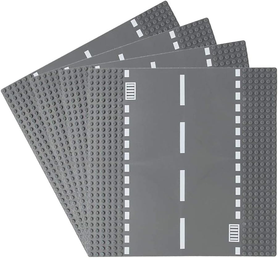 Classic Road Base Plates, City Street Straight Road Building Kit, 10 x ...