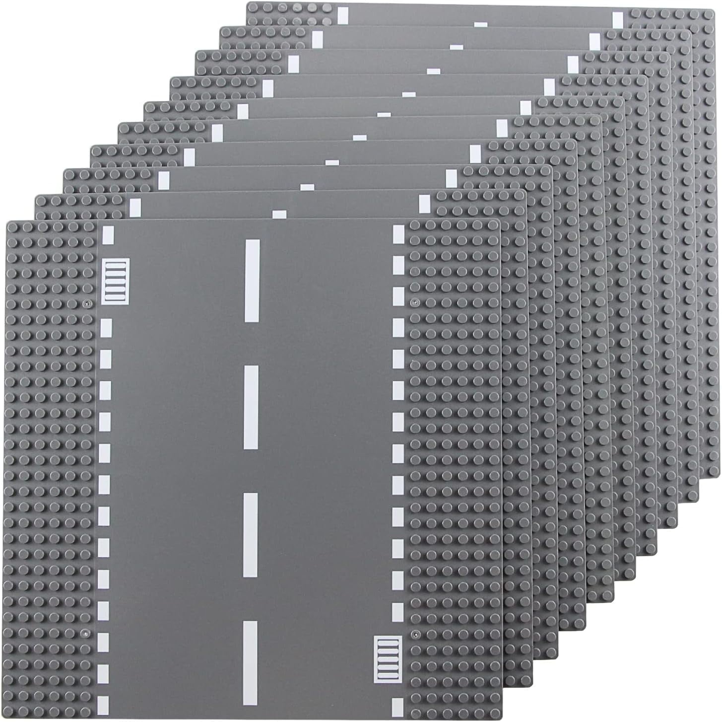 Classic Road Base Straight Plates, Street Road Building Set, 25 x 25 cm ...
