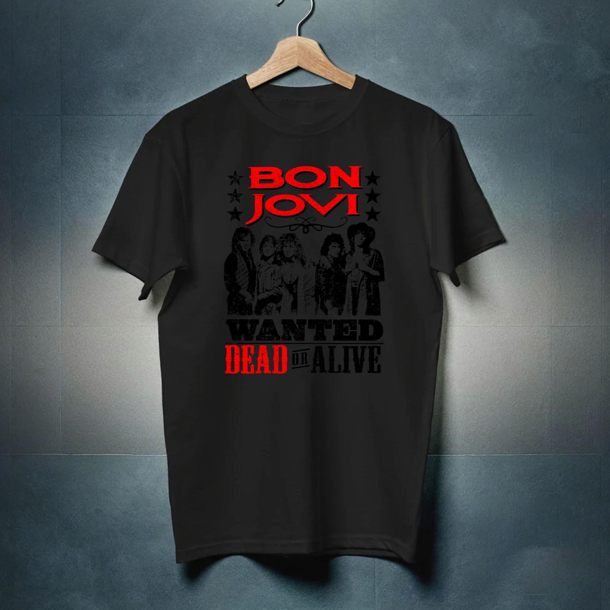Classic Rock Band Graphic Shirt, Wanted Dead Or Alive Inspired Fan Tee ...