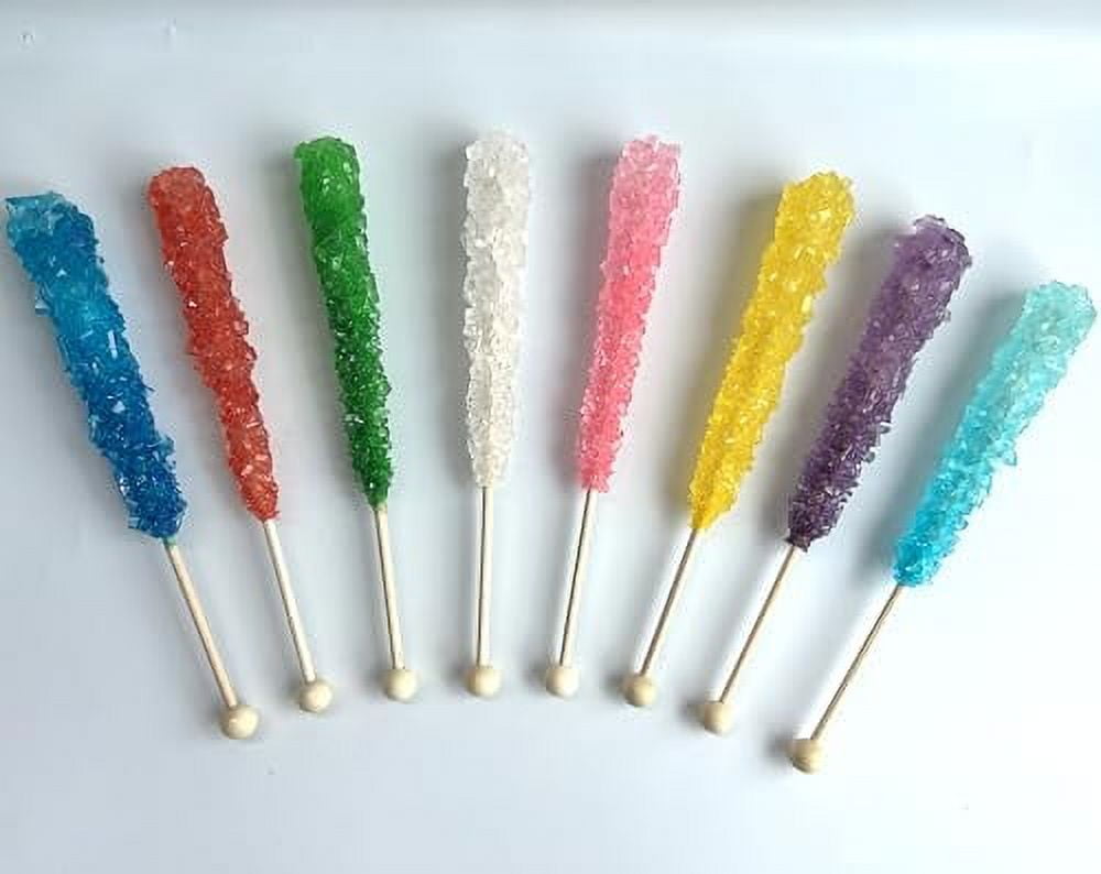 Classic Rock Candy Sticks Lollipops, Sugar Rock Crystals on Swizzle ...