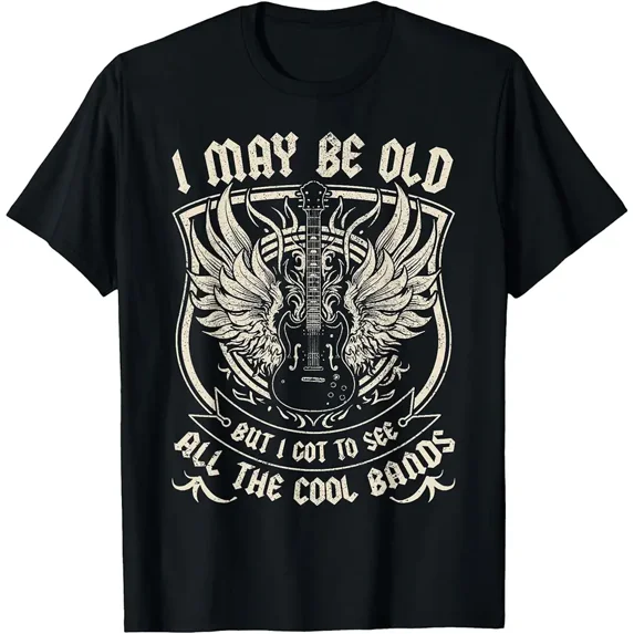 Classic Rock Concert Guitar Graphic for Men Vintage Short Sleeve T ...