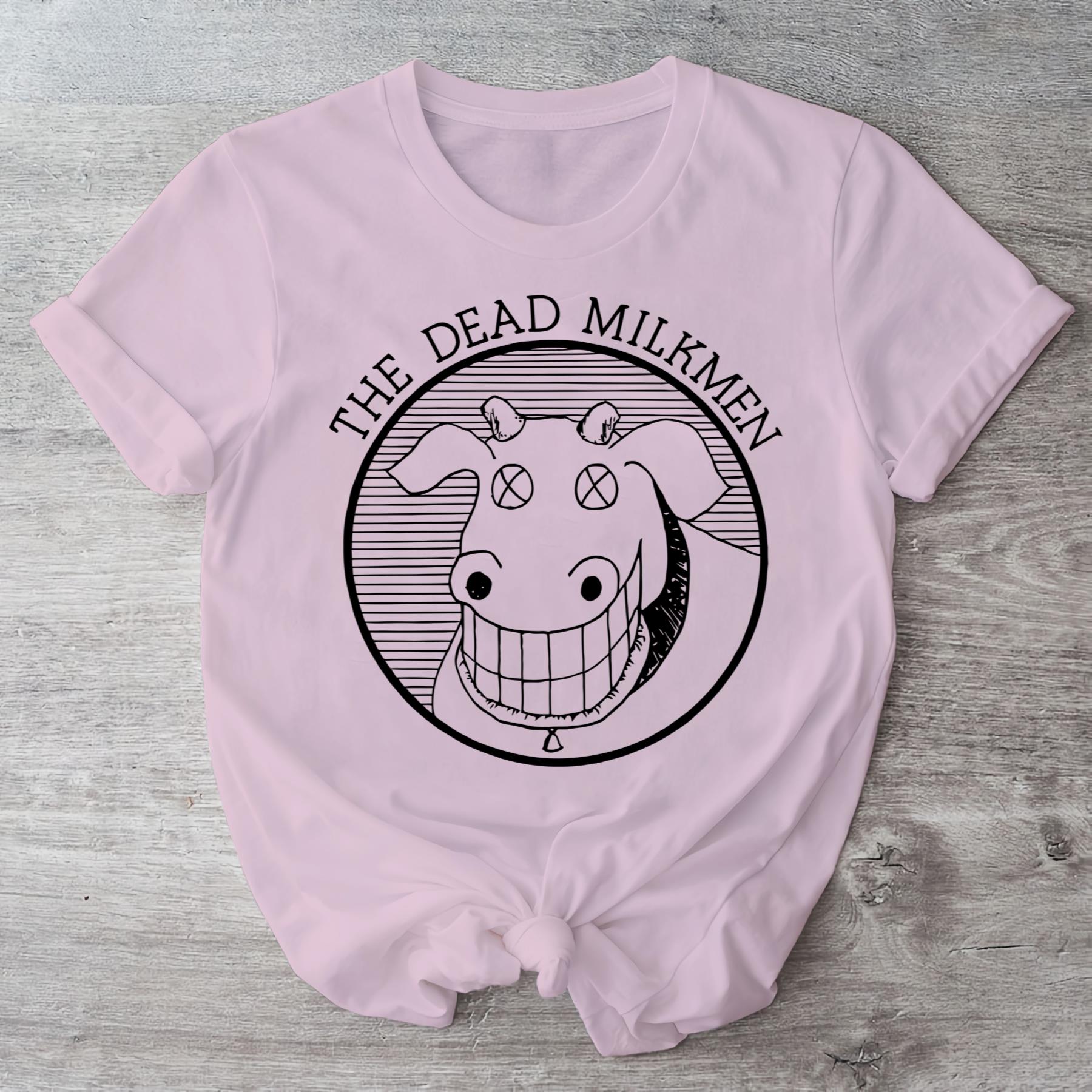 Classic Rock-Inspired Graphic Tee, Cow Logo Band Design - Walmart.com