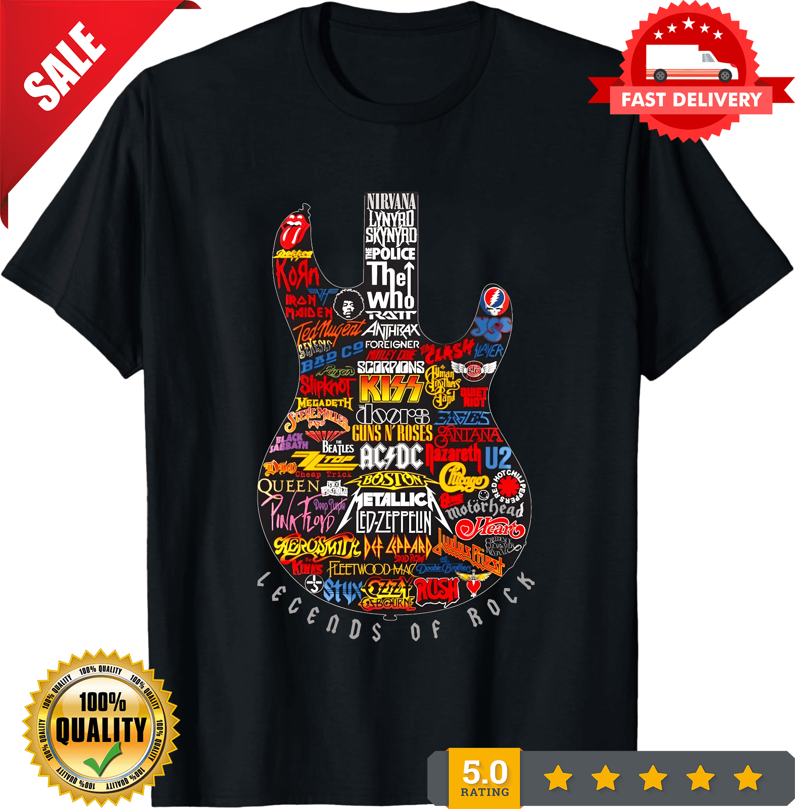 Classic Rock Legend Tee, Musician Shirt, Guitar Player Gift, Concert ...