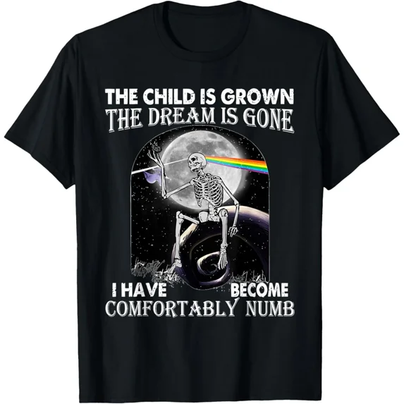 Classic Rock Lyrics Comfortably Numb Skeleton Graphic Music Unisex T ...