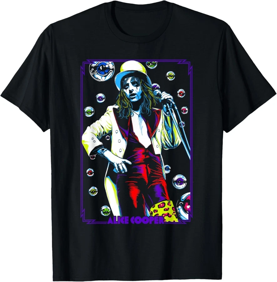Classic Rock Singer Bubble Alice Music Graphic Retro Vintage Cotton Tee ...