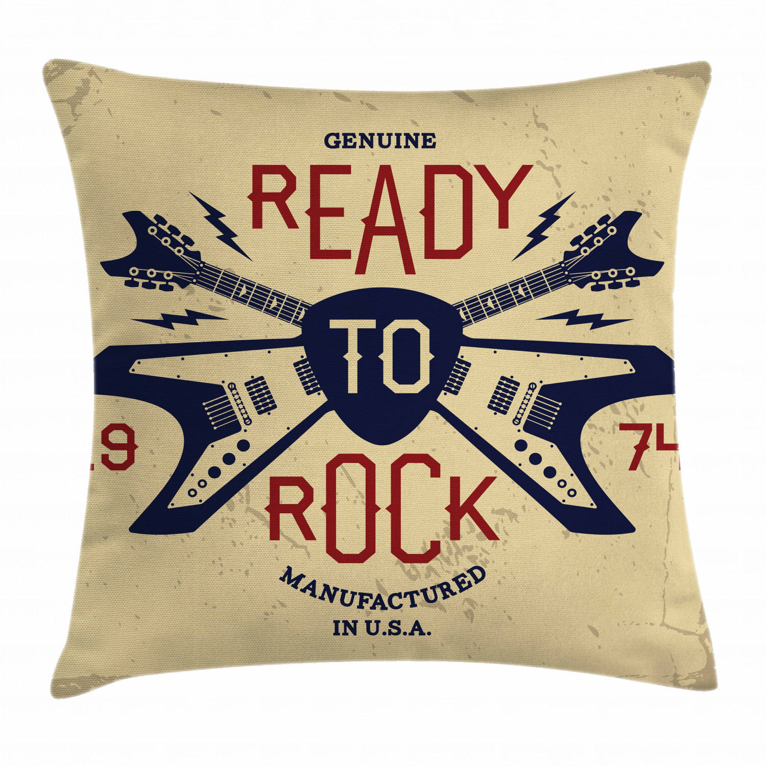 Classic Rock Throw Pillow Cushion Cover, Ready to Rock Saying with ...