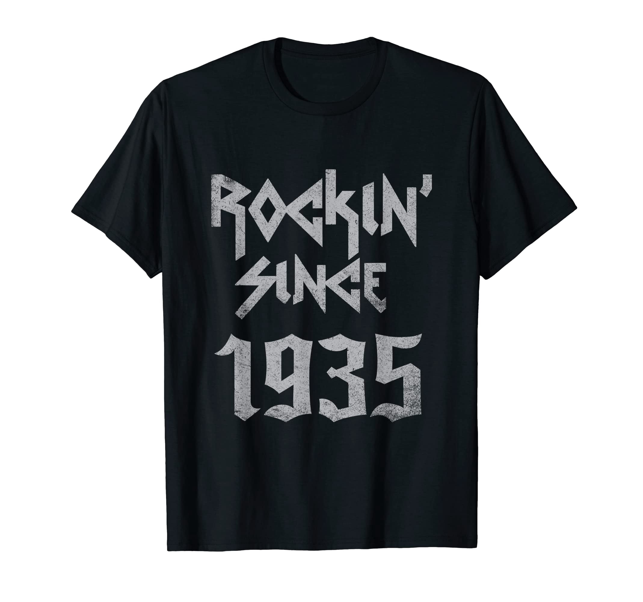Classic Rock Year of Birth T-Shirt - Rockin Since 1935 Birthday Gift ...