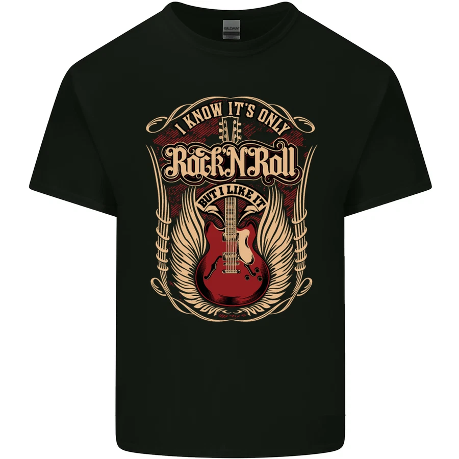 Classic Rock n Roll Music Guitar Graphic Premium Cotton Tee Shirt,for ...