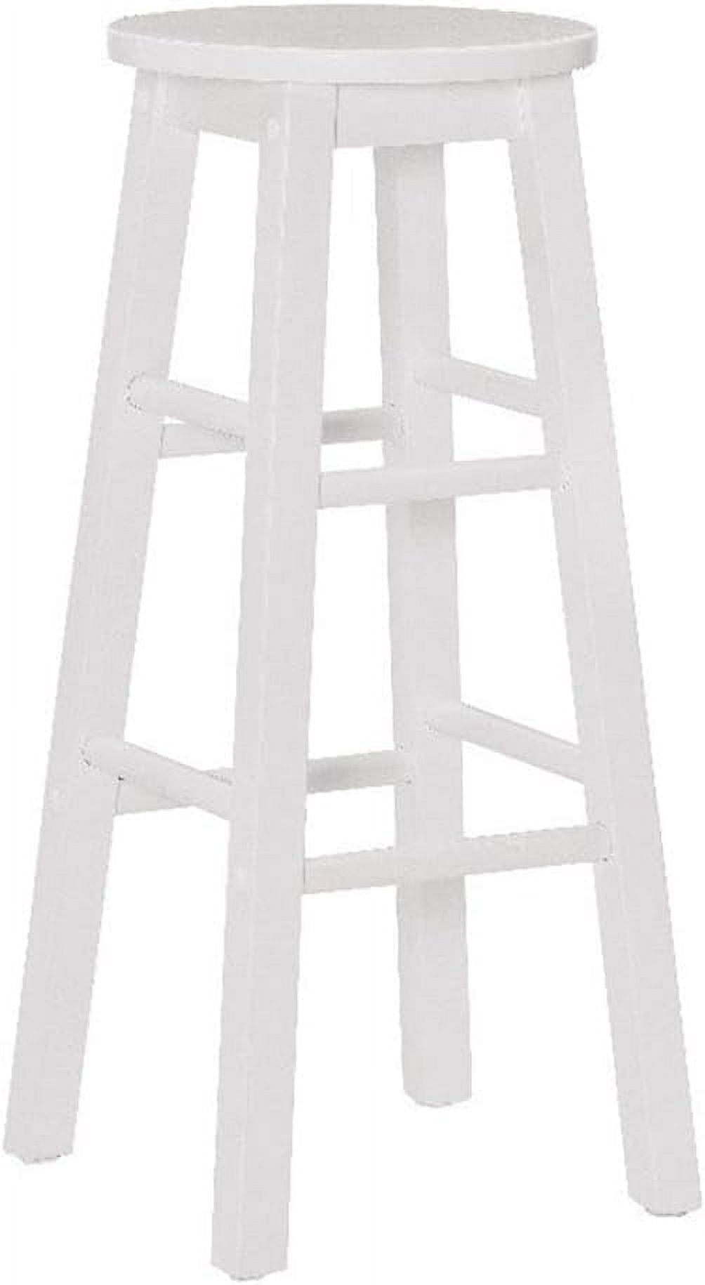 Classic Round 29" Backless Bar Stool in White Rubberwood - Walmart.com