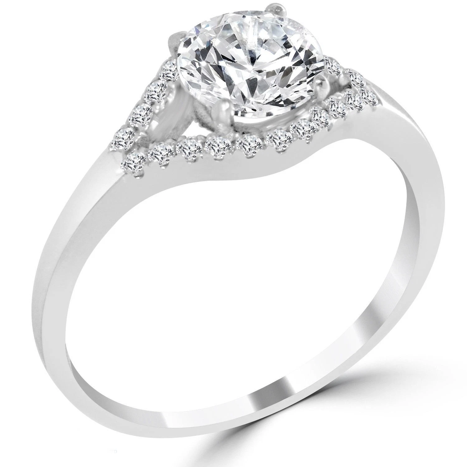 Classic Round Brilliant Engagement Ring, 1.5 CT Simulated Diamond ...