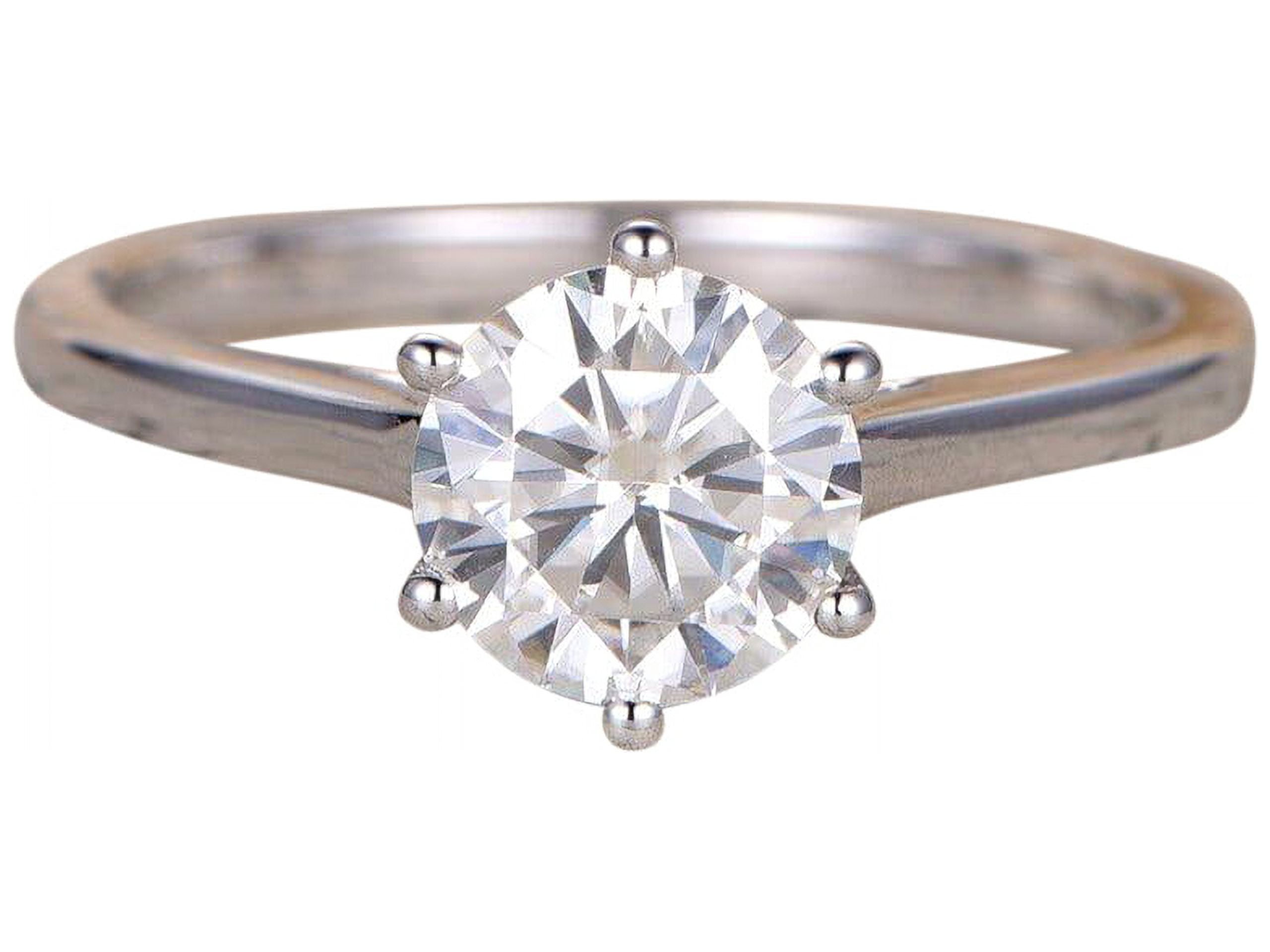 Classic Round Cut Solitaire 1 Ct Moissanite Diamond Engagement Ring ...