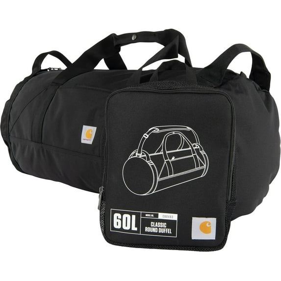 Classic Round Duffel with Utility Pouch, Heavy-Duty, Water-Resistant ...