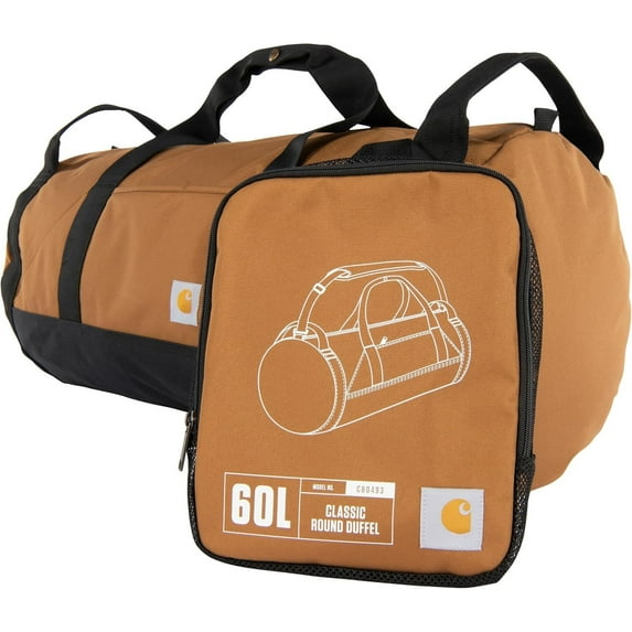 Classic Round Duffel with Utility Pouch, Heavy-Duty, Water-Resistant ...