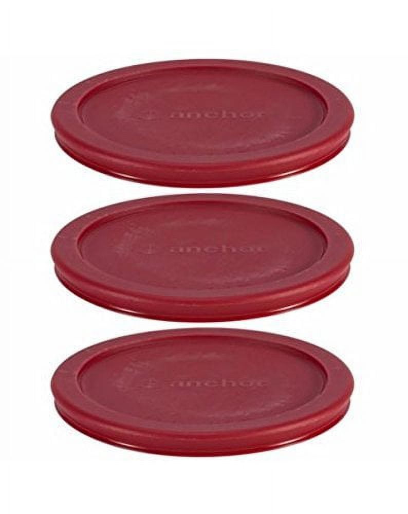 Anchor Hocking Classic Round 4 Cup Replacement Lids, Red, Set of 3, BPA ...