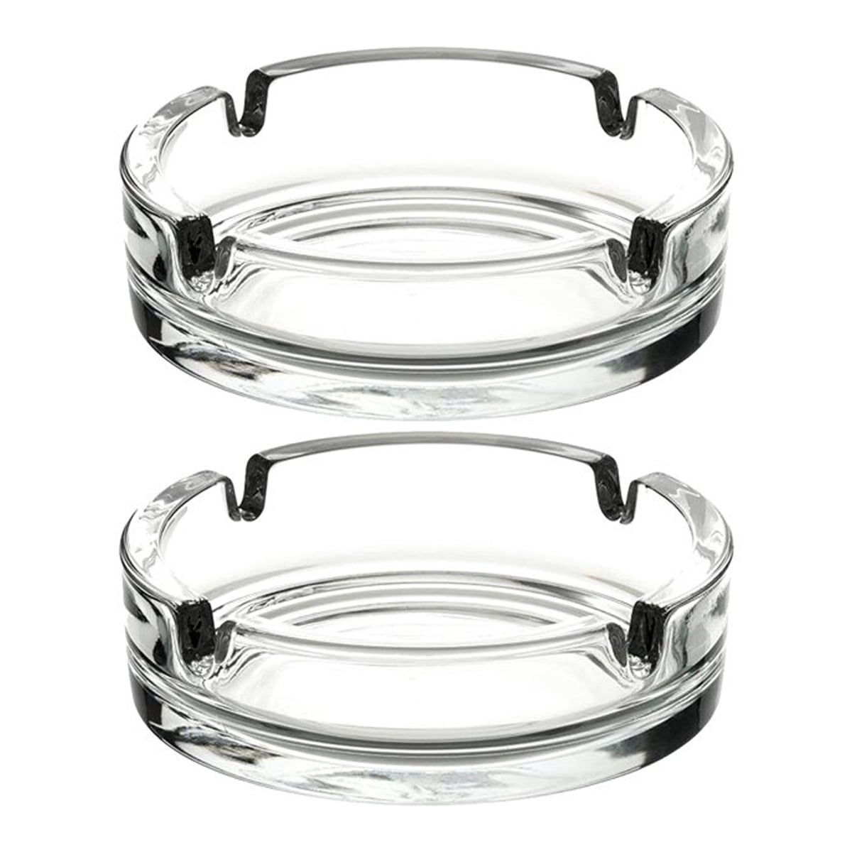 Classic Round Glass Ashtrays, Clear Crystal Sturdy and Heavy for ...