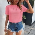 Classic Round Neck Solid Color Short Sleeve T Shirt for Everyday ...